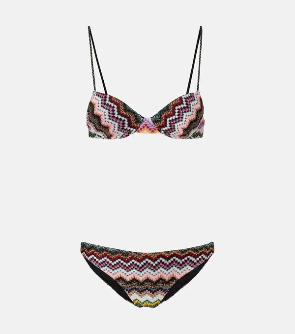 Missoni Zigzag Lame Two Piece Bikini Set - Multicoloured