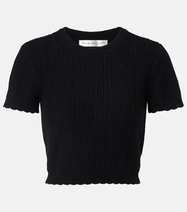 FRAME X Amelia Gray The Getaway Cashmere Crop Top