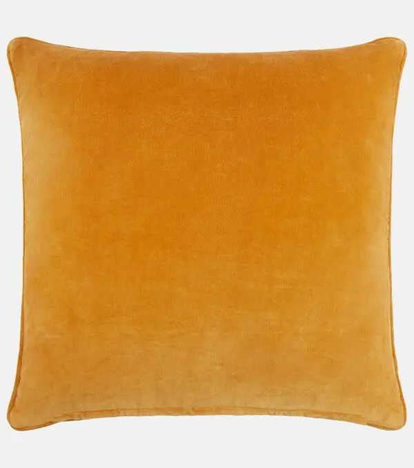 LES-OTTOMANS Embroidered Cotton Velvet Cushion