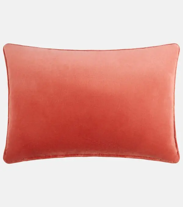LES-OTTOMANS Embroide Cotton Velvet Cushion