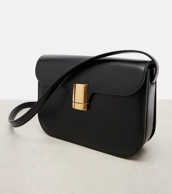 Calvin Klein Tilla Small Leather Shoulder Bag - Black