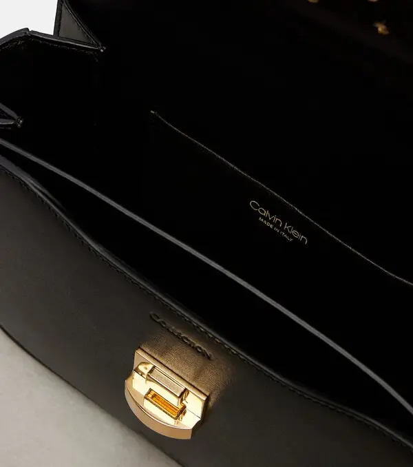 Calvin Klein Tilla Small Leather Shoulder Bag - Black