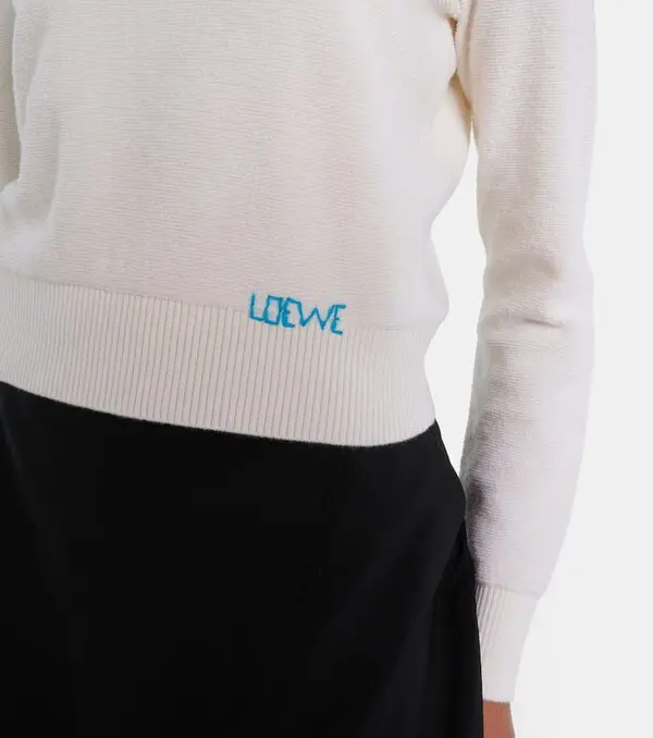 Loewe Logo Embroidered Wool Sweater