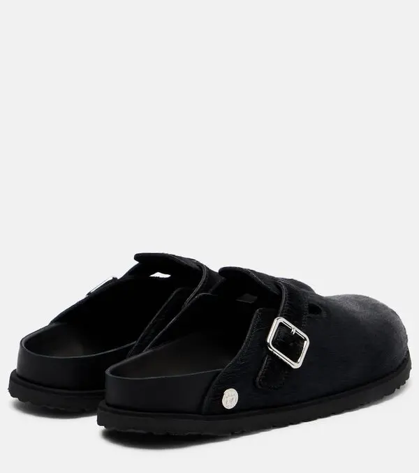 BIRKENSTOCK Calf Hair Clogs - Black