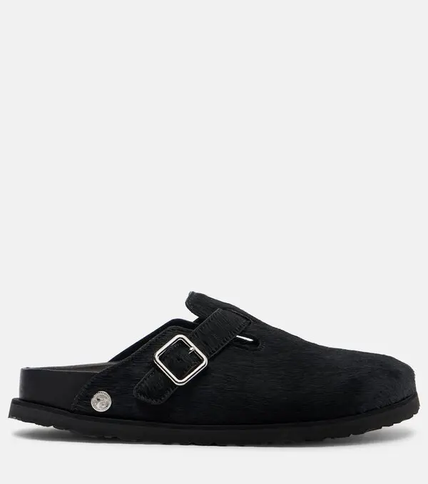 BIRKENSTOCK Calf Hair Clogs - Black