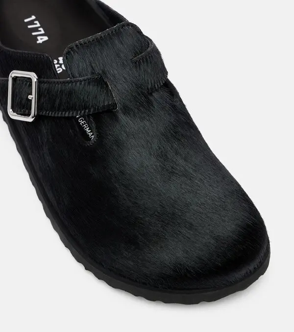 BIRKENSTOCK Calf Hair Clogs - Black