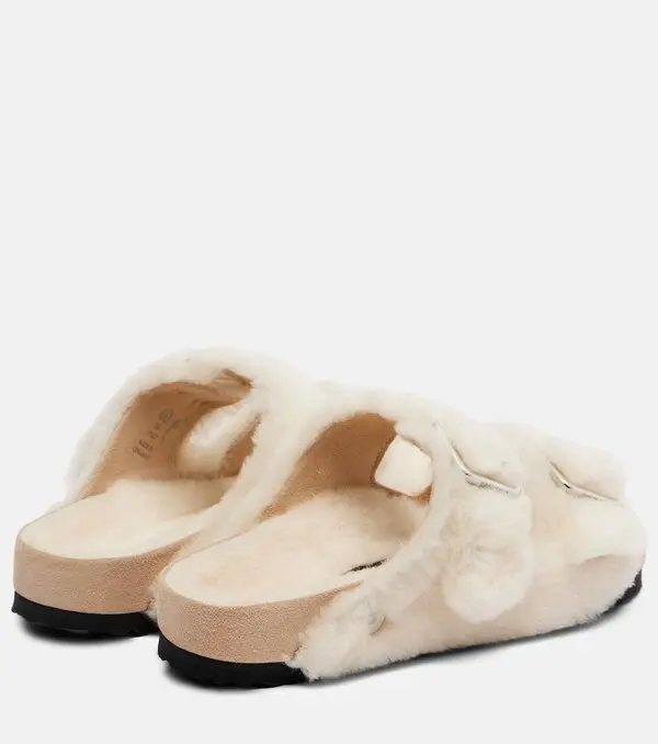 BIRKENSTOCK Arizona Shearling Slides - White