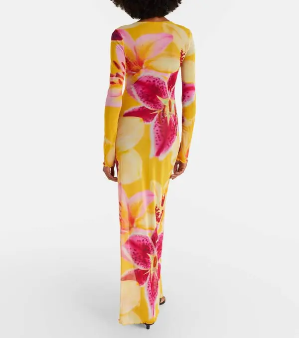 SAME Floral Mesh Maxi Dress