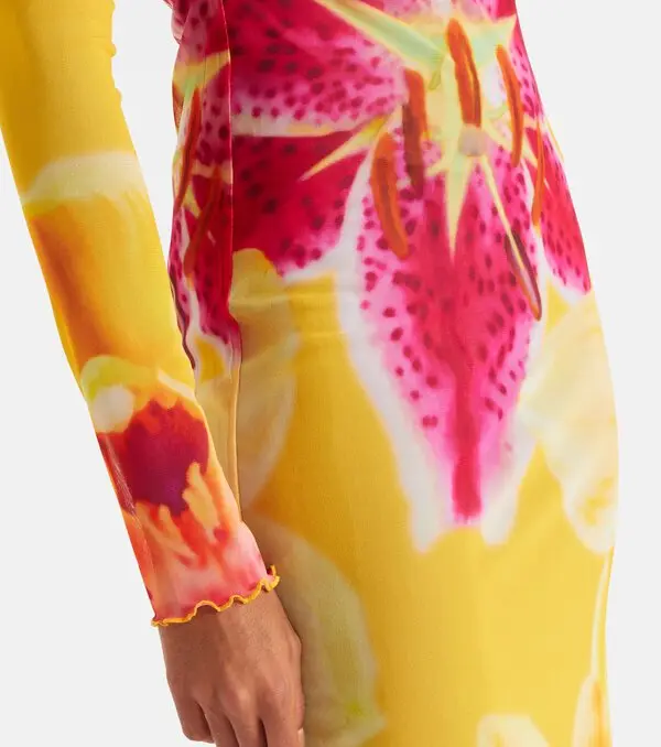 SAME Floral Mesh Maxi Dress
