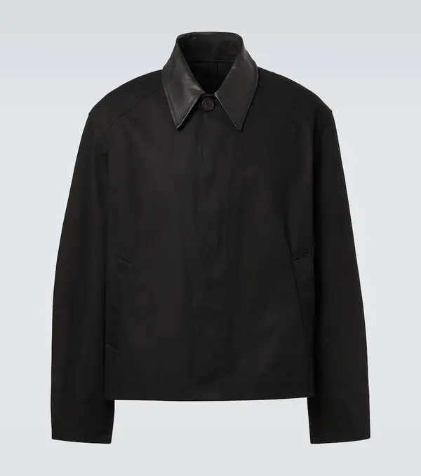 Studio Nicholson X Aaron Levine Cotton Jacket With Leather Collar