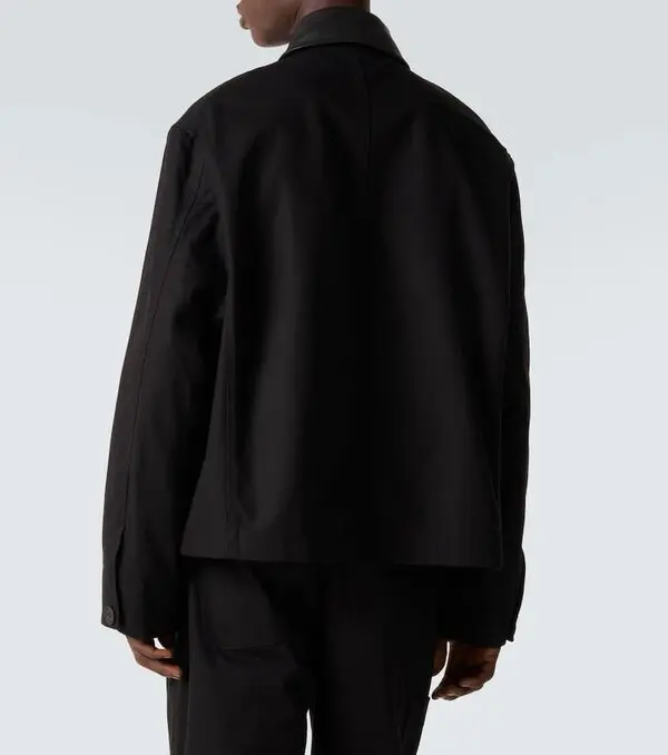 Studio Nicholson X Aaron Levine Cotton Jacket With Leather Collar