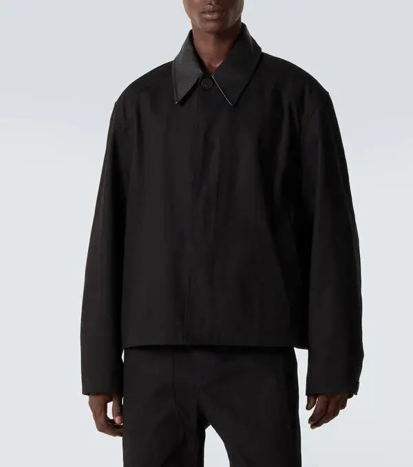 Studio Nicholson X Aaron Levine Cotton Jacket With Leather Collar
