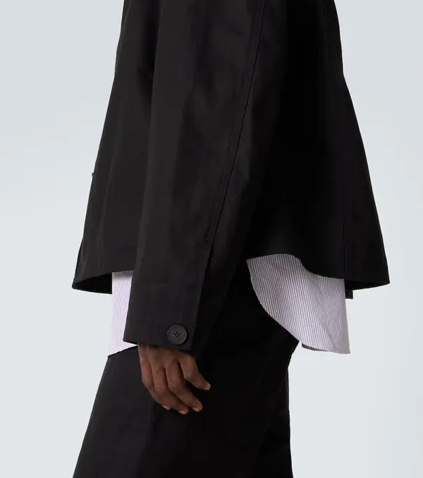 Studio Nicholson X Aaron Levine Cotton Jacket With Leather Collar