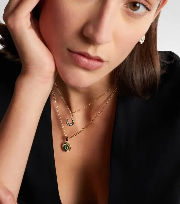 FOUNDRAE 18kt Yellow Necklace With Emerald And Diamonds
