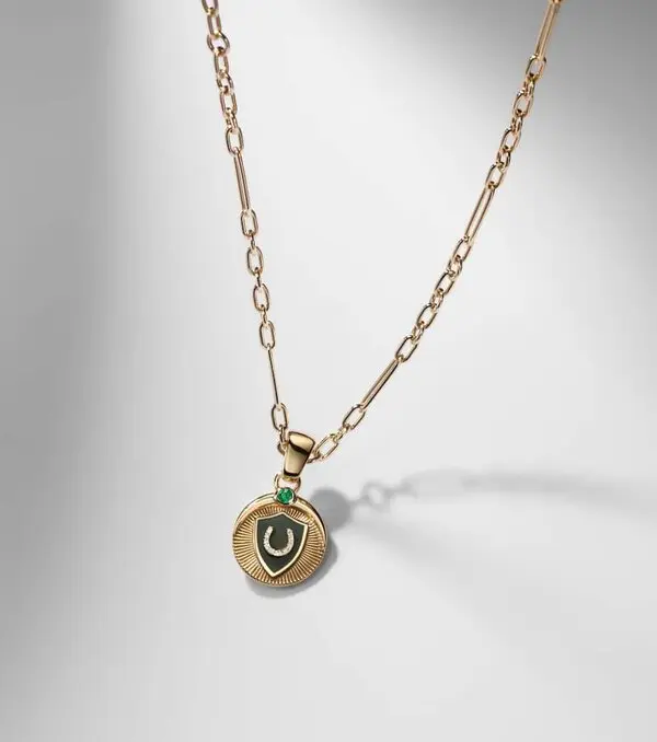 FOUNDRAE 18kt Yellow Necklace With Emerald And Diamonds