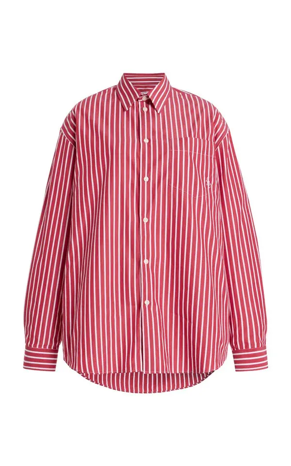 SPORTY & RICH Oversized Striped Button-down Shirt