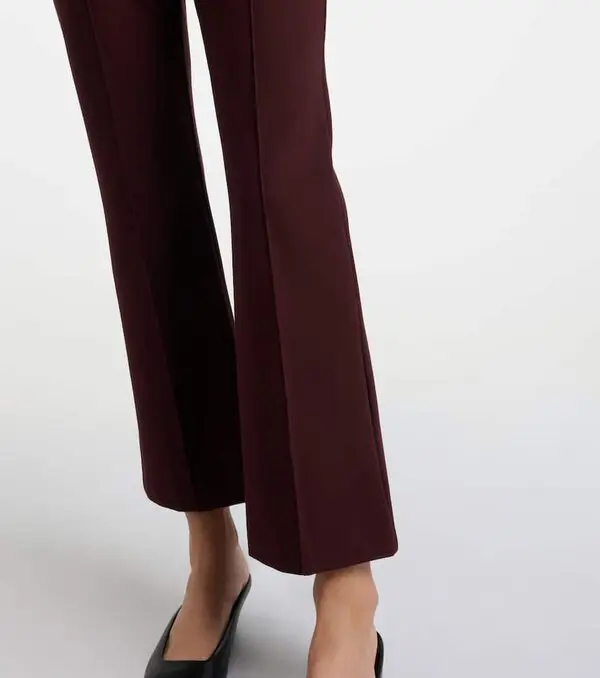 Vince Cropped Flared Pants - Burgundy