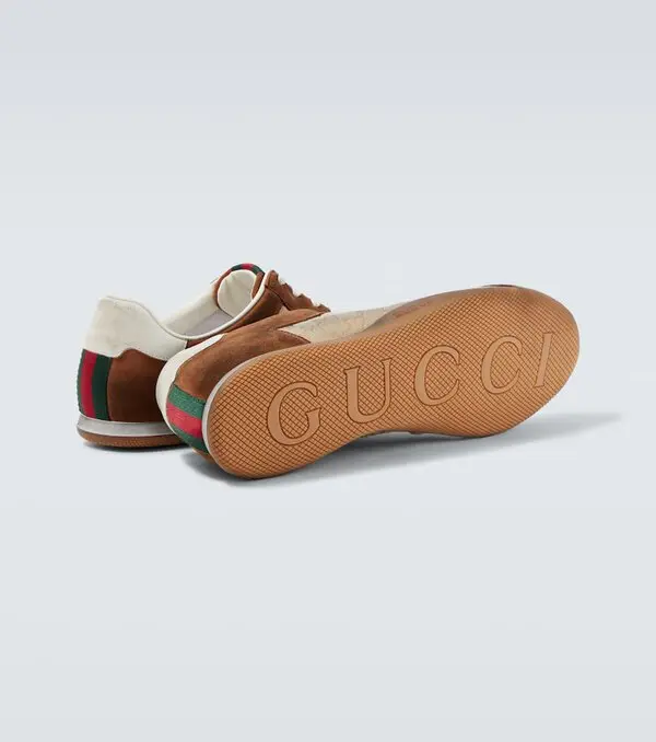Gucci Gg Canvas And Suede Sneakers
