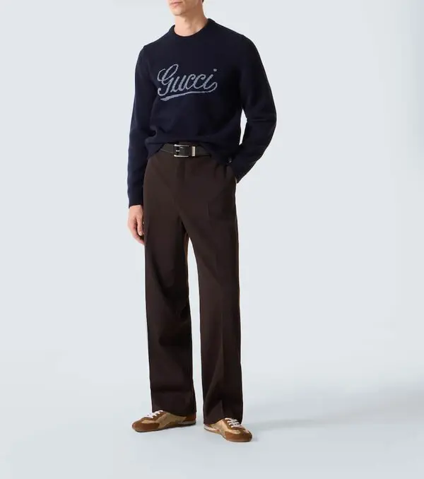 Gucci Gg Canvas And Suede Sneakers