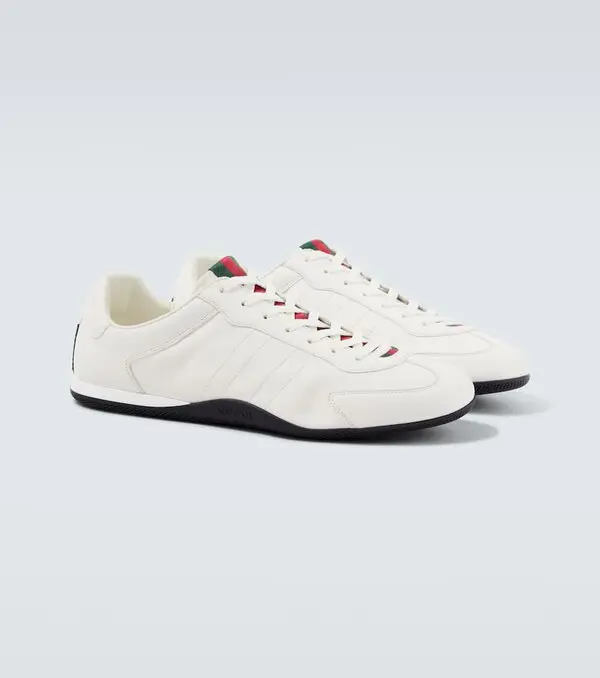 Gucci Leather Shift Sneakers - White