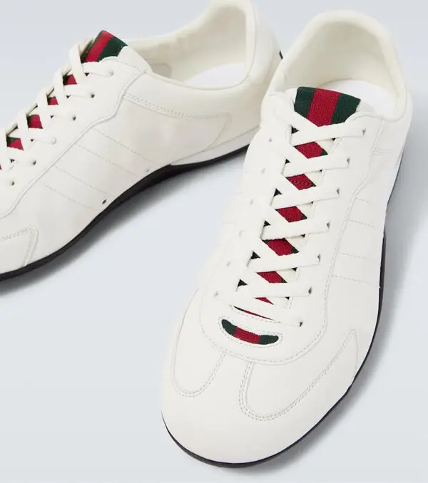 Gucci Leather Shift Sneakers - White
