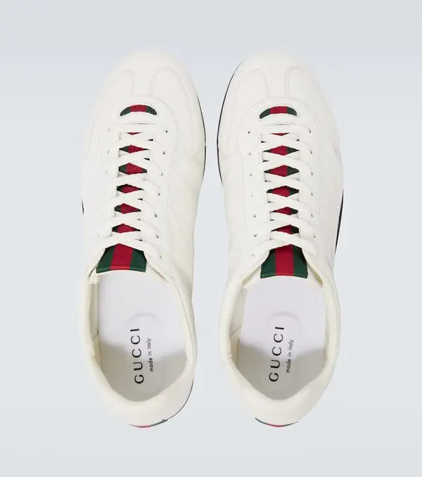 Gucci Leather Shift Sneakers - White