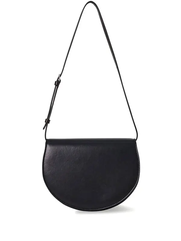 THE ROW Canteen Leather Shoulder Bag - Black