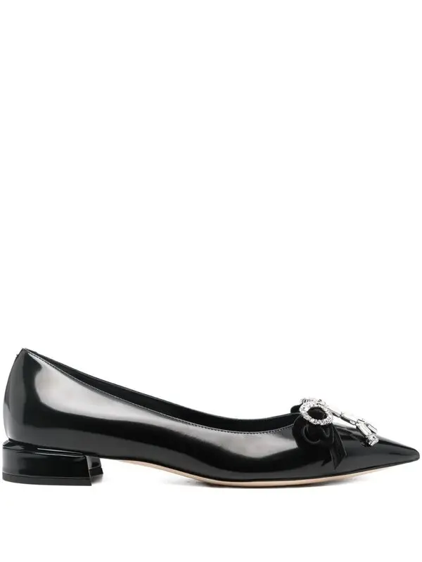 JIMMY CHOO Auria Leather Ballet Flats