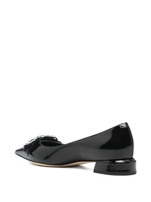 JIMMY CHOO Auria Leather Ballet Flats - Black
