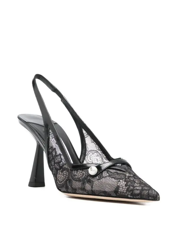 JIMMY CHOO Amita Patent Leather Slingback Pumps - Black
