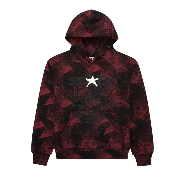 SP5DER Plaid Splatt Hoodie