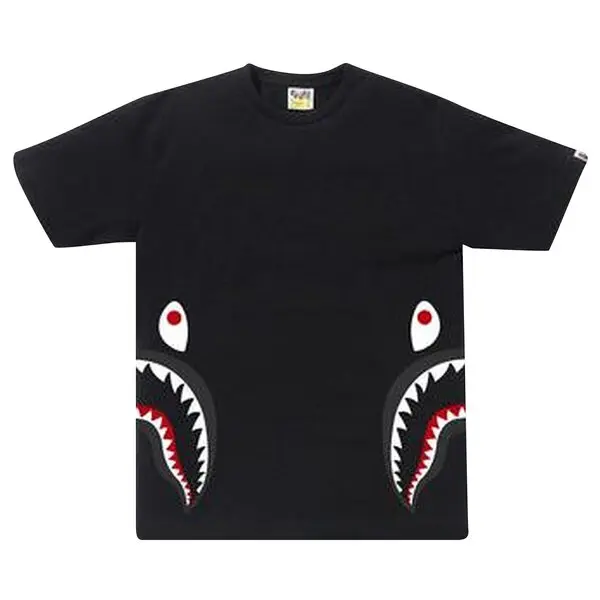 A BATHING APE Side Shark Tee - Black