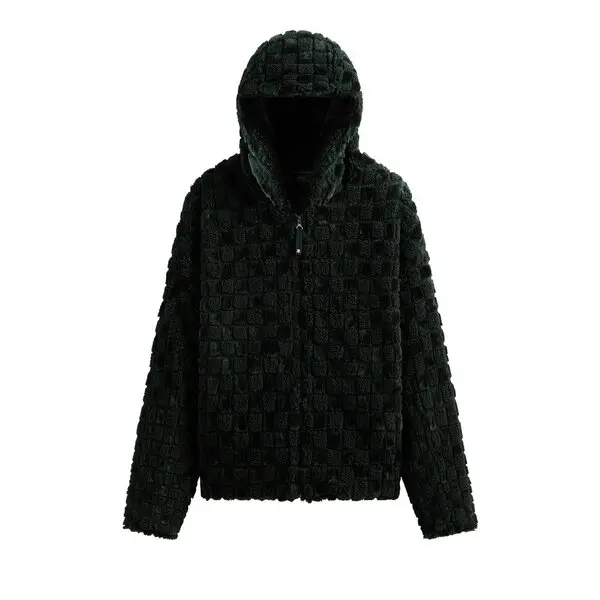 Kith Faux Fur Cropped Hoodie Bomber Jacket