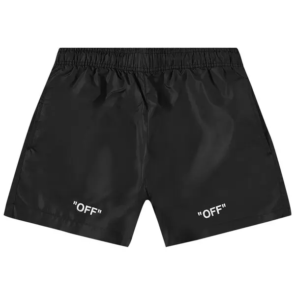 Off-White Off Quote Swim Short /white - Black