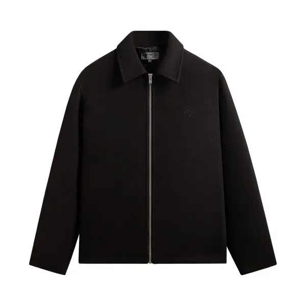 Kith Felted Jersey Lane Coaches Jacket - Black