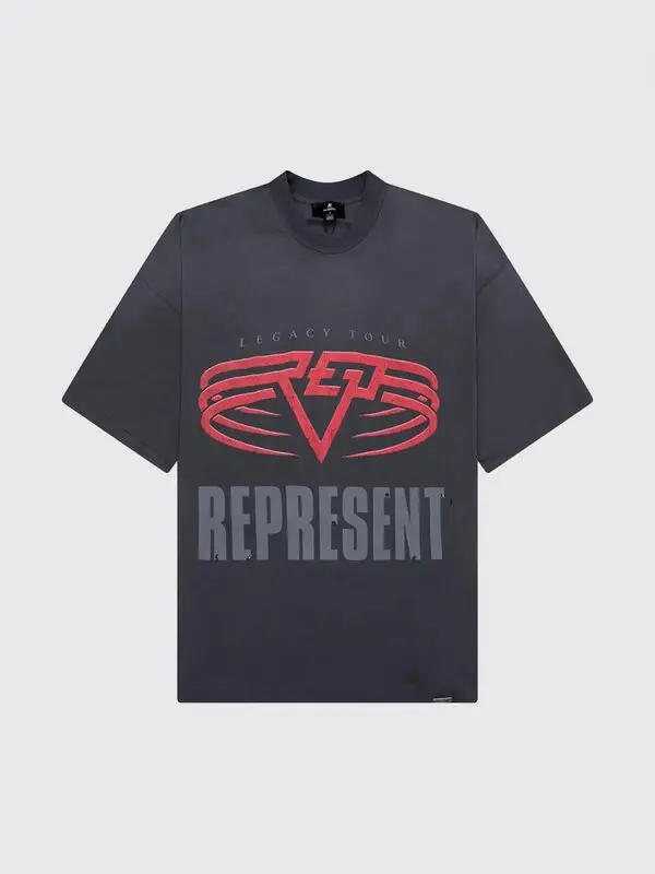 REPRESENT Cotton Crew-neck T-shirt With Logo - Grey