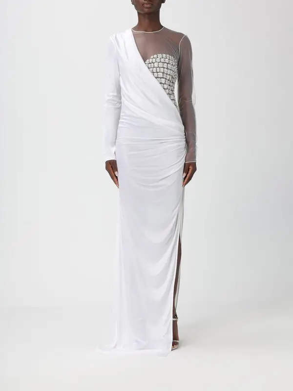 Elisabetta Franchi Draped One-shoulder Gown