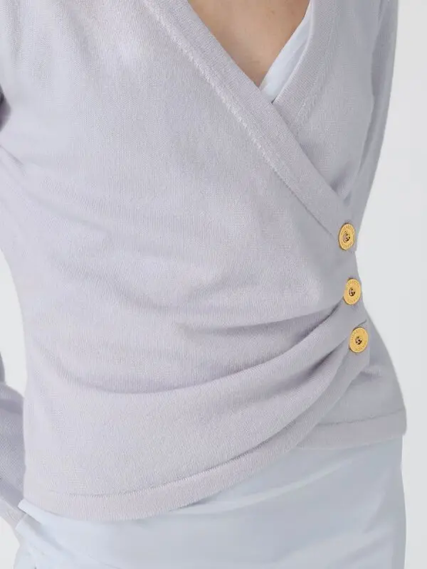 Elisabetta Franchi Button Detail Wrap Sweater