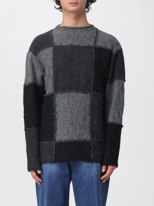 ADER ERROR Patchwork Crew Neck Sweater - Grey