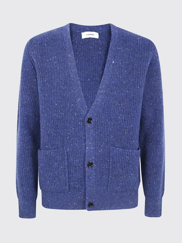 LARDINI Ribbed Cardigan - Blue