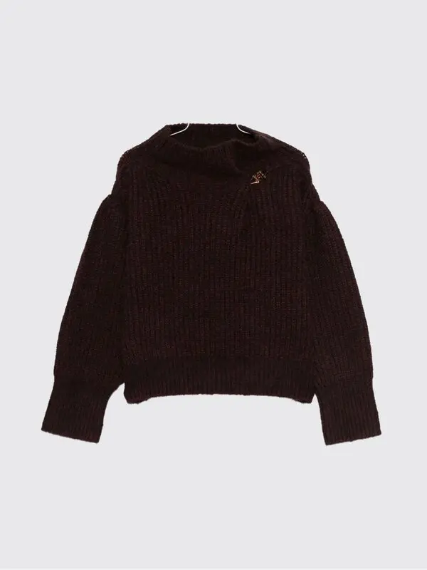 Dries Van Noten Ribbed Mock Neck Sweater - Burgundy