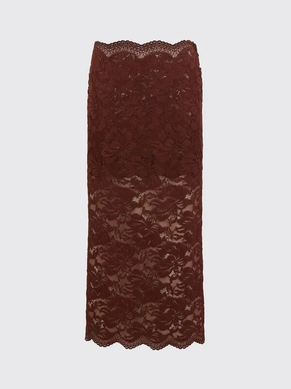 Rabanne Lace Midi Skirt - Brown
