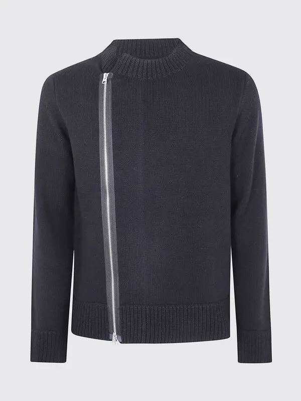 Sacai Zip-up Knit Sweater - Black