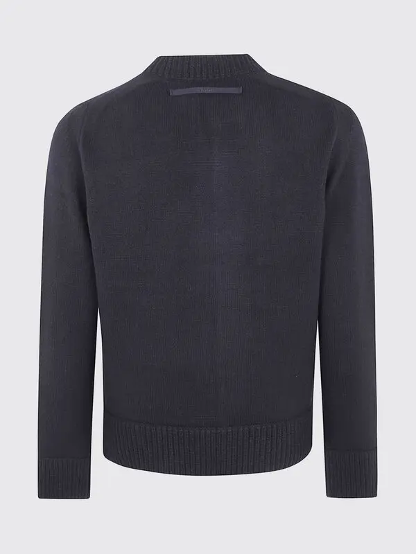 Sacai Zip-up Knit Sweater - Black