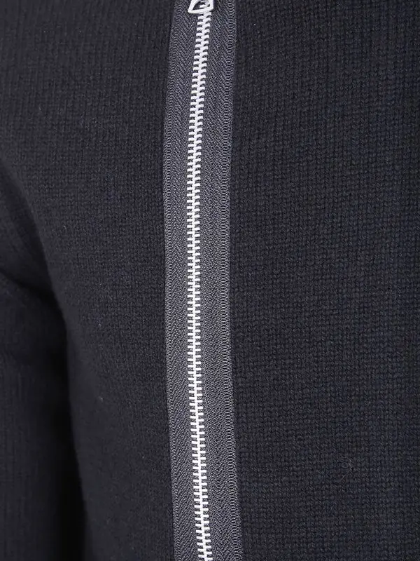 Sacai Zip-up Knit Sweater - Black