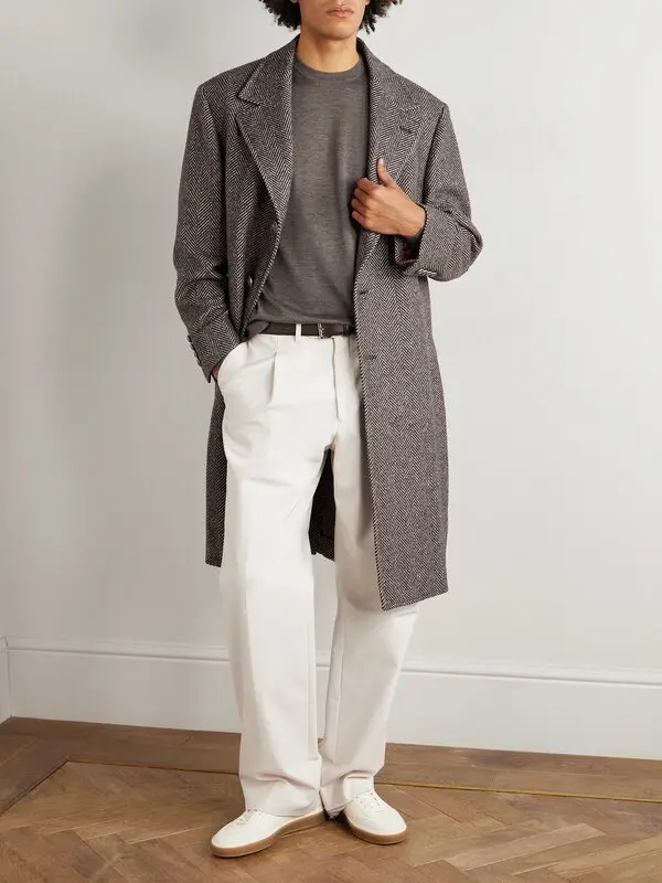 Thom Sweeney Cashmere And Silk-blend Sweater - Brown