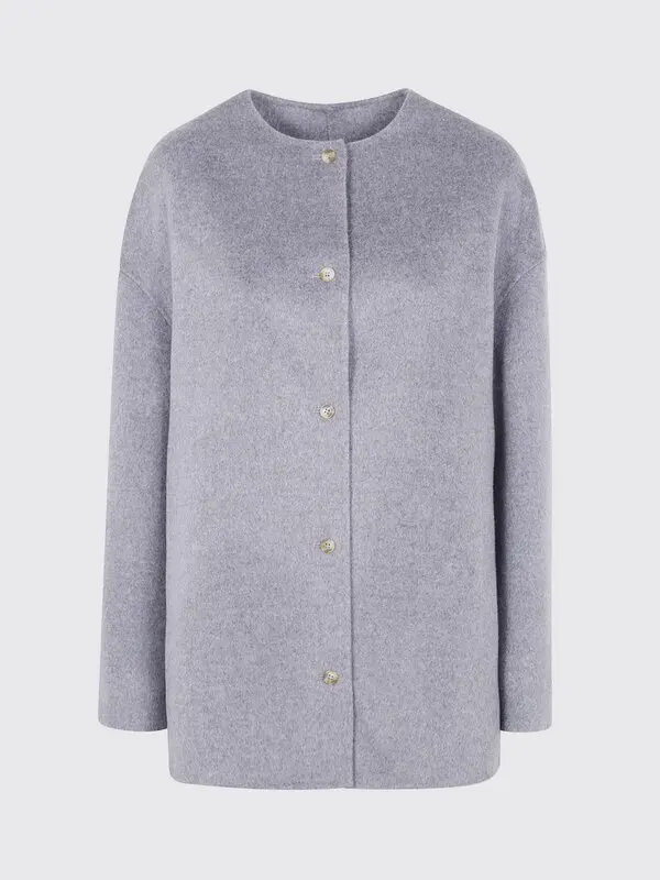 Loulou De Saison Band Collar Coat - Grey