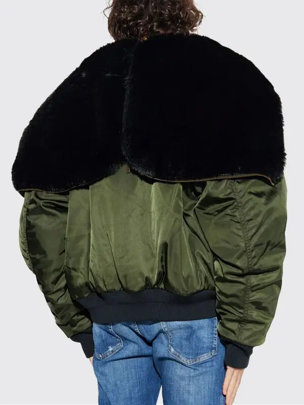 Dsquared2 Bomber Jacket With Faux Fur Collar - Green