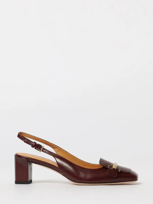 TOD'S Slingback Pumps With Gold Tone Detailing - Brown