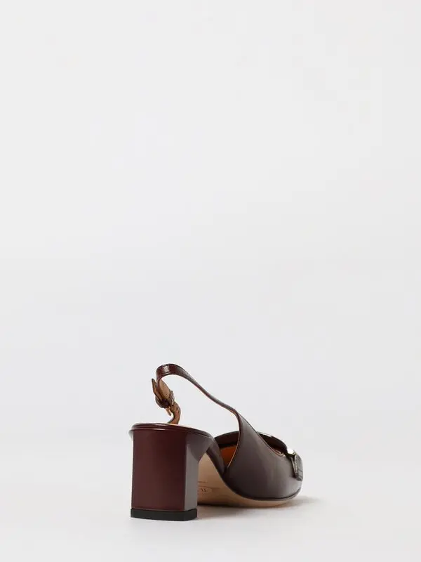 TOD'S Slingback Pumps With Gold Tone Detailing - Brown
